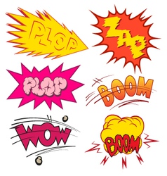 Cartoon explode icons comic book explosion Vector Image