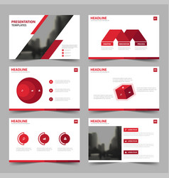 Red presentation templates infographic Royalty Free Vector