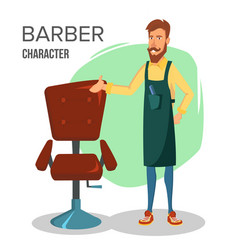 Barber character modern barber shop Royalty Free Vector