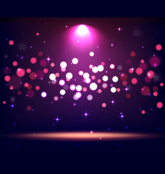 Illuminated stage lamp with light spot template Vector Image