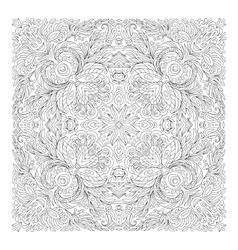 Coloring book square page for adults - floral Vector Image