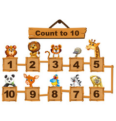 Counting numbers with animals Royalty Free Vector Image