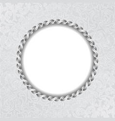 Elegant luxury vintage silver floral border Vector Image