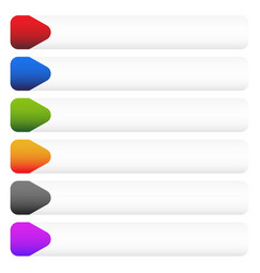 Rounded button banner backgrounds in 5 colors Vector Image