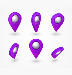 Map pointer 3d pin location symbols set isolated Vector Image