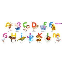 Cartoon alphabet with funny animals Royalty Free Vector
