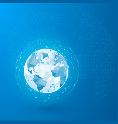 Global network connection low polygonal world map Vector Image