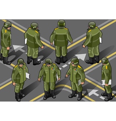 Army military isometric elements set Royalty Free Vector