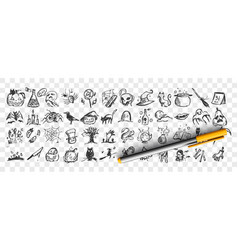 Halloween doodle set Royalty Free Vector Image