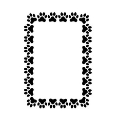 Rectangular frame made paw prints Royalty Free Vector Image