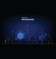 Abstract black geometric polygon on blue light Vector Image