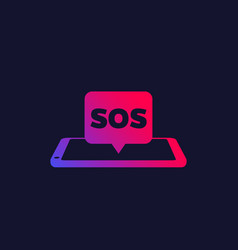 Sos button emergency design Royalty Free Vector Image