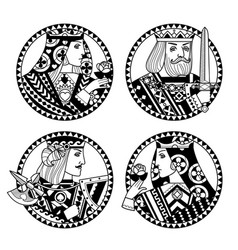 Round shapes with faces of playing cards Vector Image