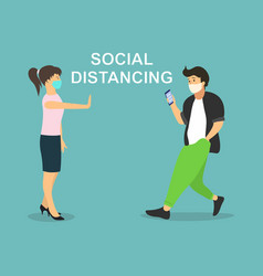 Social distancing keeping Royalty Free Vector Image