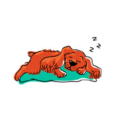 Cartoon happy dog relaxing in the lair Royalty Free Vector