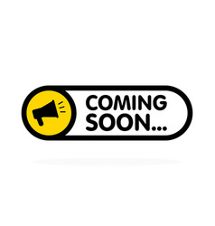 Neon coming soon sign film announce badge new Vector Image