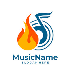 Fire music logo music logo design template Vector Image