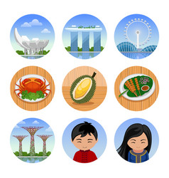 Travel to singapore singaporeans peoples in Vector Image