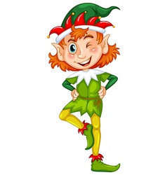 Elf and gift Royalty Free Vector Image - VectorStock