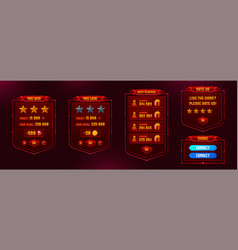 Medieval buttons ui game menu isolated elements Vector Image