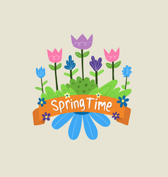Spring flowers clipart set Royalty Free Vector Image
