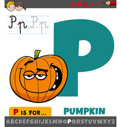 Isolated alphabet letter p pumpkin Royalty Free Vector Image