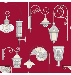 Street lantern seamless pattern Royalty Free Vector Image