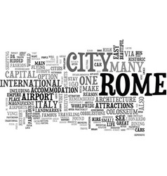 Rome word cloud concept Royalty Free Vector Image