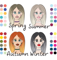 4 types of womens appearance Royalty Free Vector Image