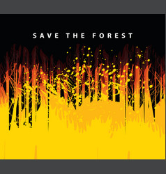 Woodland eco banner fire in forest wildfire Vector Image