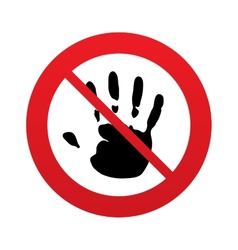 No hand print sign icon stop symbol Royalty Free Vector