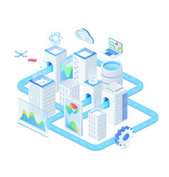 Set of isolated 3d isometric realistic cartoon Vector Image