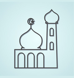 Mosque facade or islamic building for muslim Vector Image