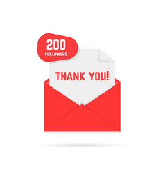 200 followers thank you colorful background Vector Image