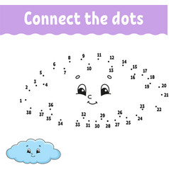 Dot to dot draw a line handwriting practice Vector Image
