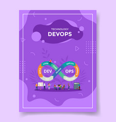 Cartoon devops concept Royalty Free Vector Image