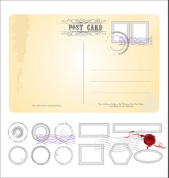 Old retro vintage blank postcard Royalty Free Vector Image