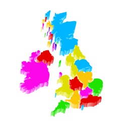 Detailed map of the united kingdom Royalty Free Vector Image