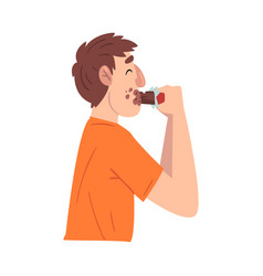 Funny guy eating chocolate bar sweet tooth man Vector Image