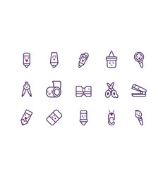 Kawaii school icon set cartoons design Royalty Free Vector