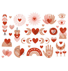 Set isolated celestial and boho elements Vector Image