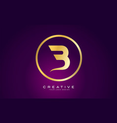B letter gold logo design modern b icon Royalty Free Vector