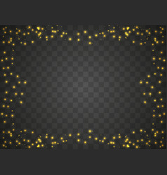 Glowing particles frame light border Royalty Free Vector