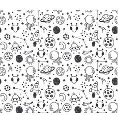 Childish seamless pattern hand drawn space Vector Image