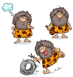 Cartoon caveman smiling Royalty Free Vector Image