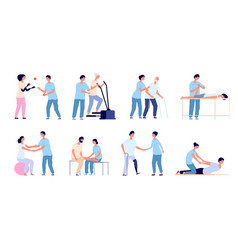 Physiotherapy rehabilitation equipment patients Vector Image