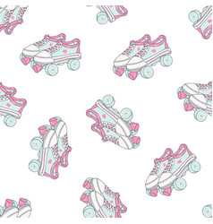 Seamless pattern with roller skates Royalty Free Vector