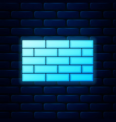 Glowing neon diamond icon isolated on brick wall Vector Image