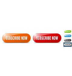Subscribe red round gel isolated push button Vector Image