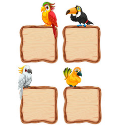 Board template with cute bird on white background Vector Image